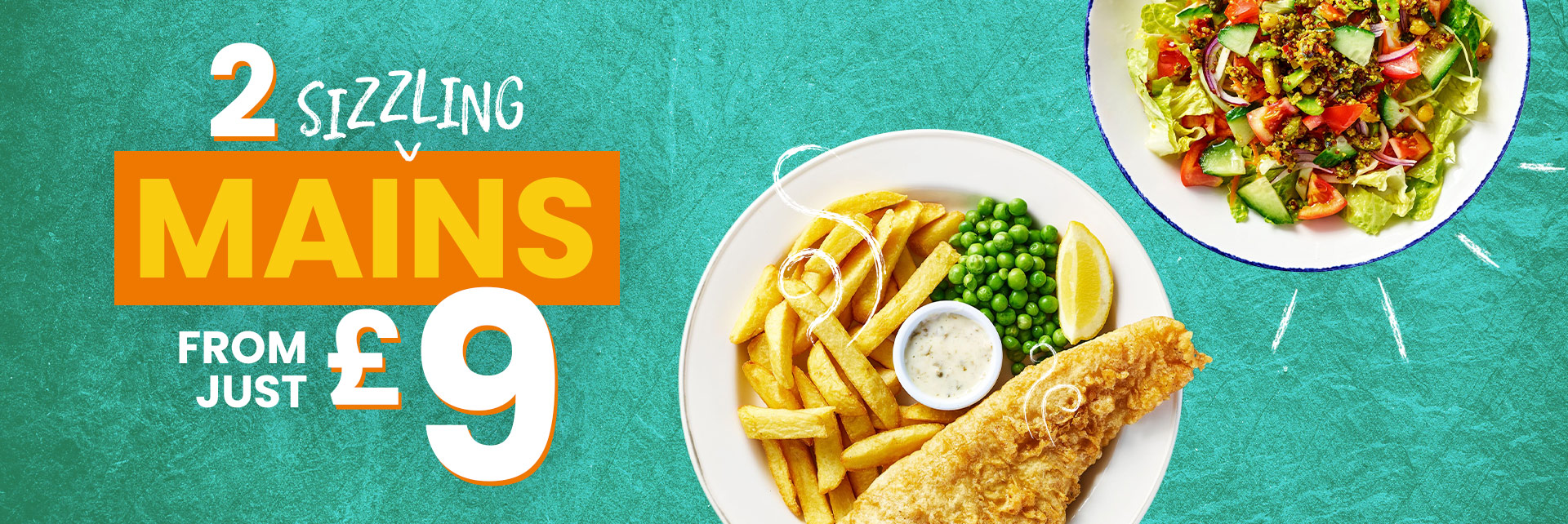 Two Meals from £9 Deal at Your Local Pub | Sizzling Pubs