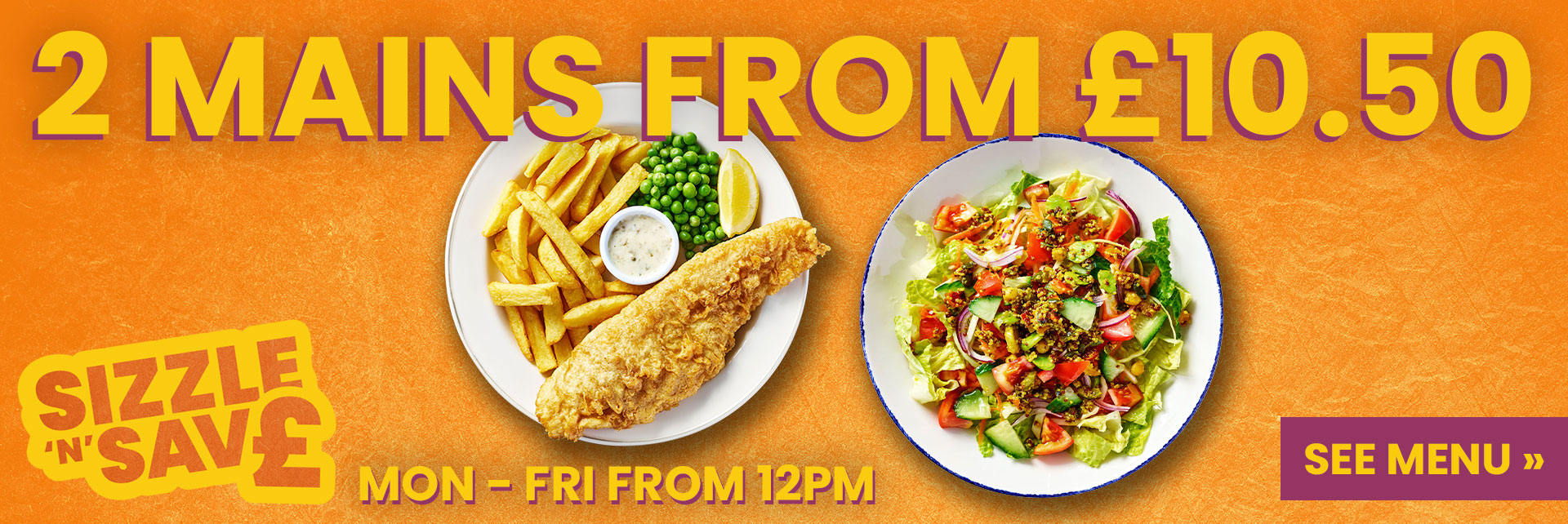 Two Mains from £10.50 | Sizzling Pubs