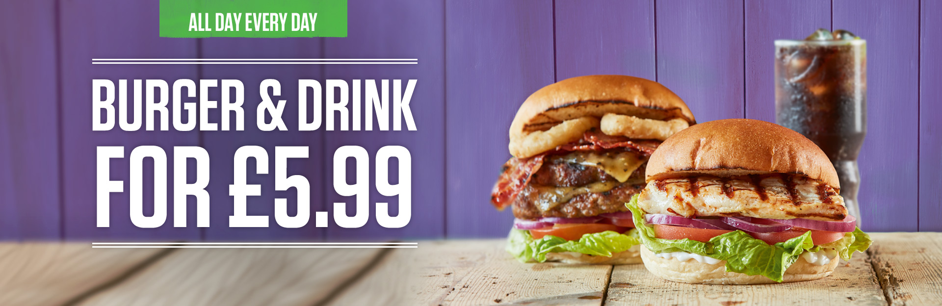 Burger & Drink deal